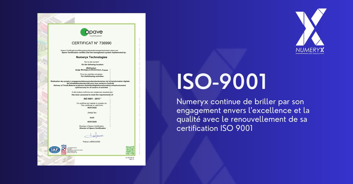 Tunisie : Numeryx renouvelle sa certification ISO 9001 - Entreprises ...